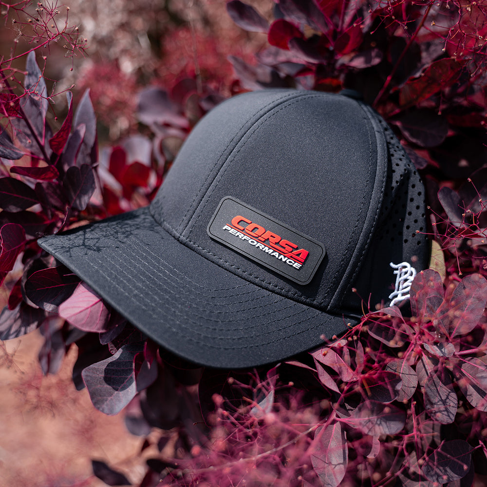 Velcro Back / CORSA Hat | Black w Small Patch