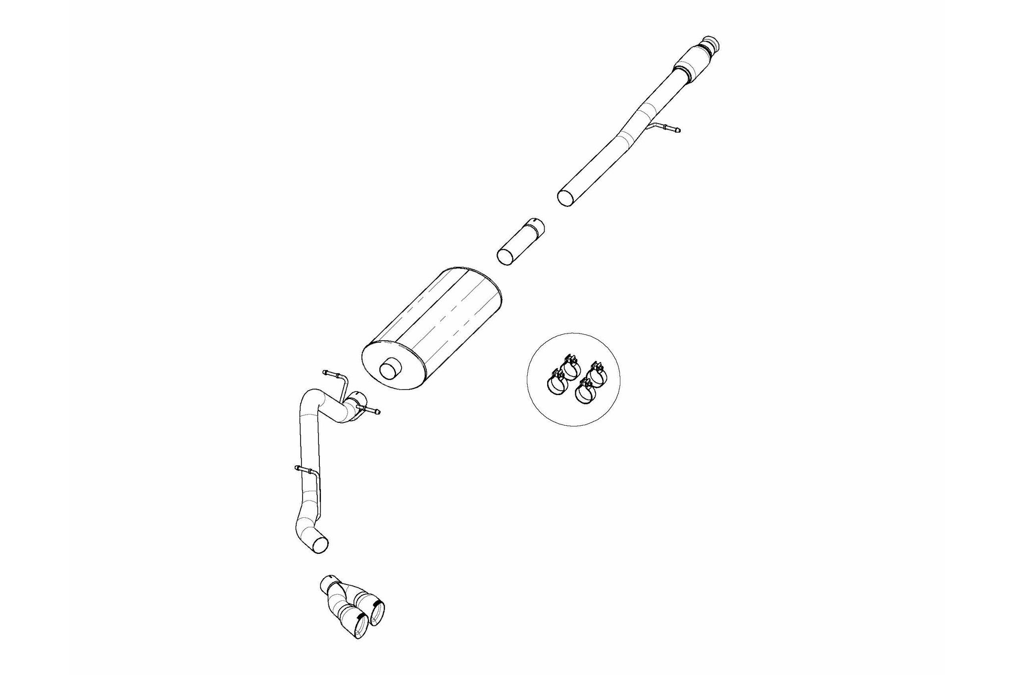 CORSA 2019+ Silverado, Sierra, 5.3L 157" Wheelbase Cat-Back Exhaust ...